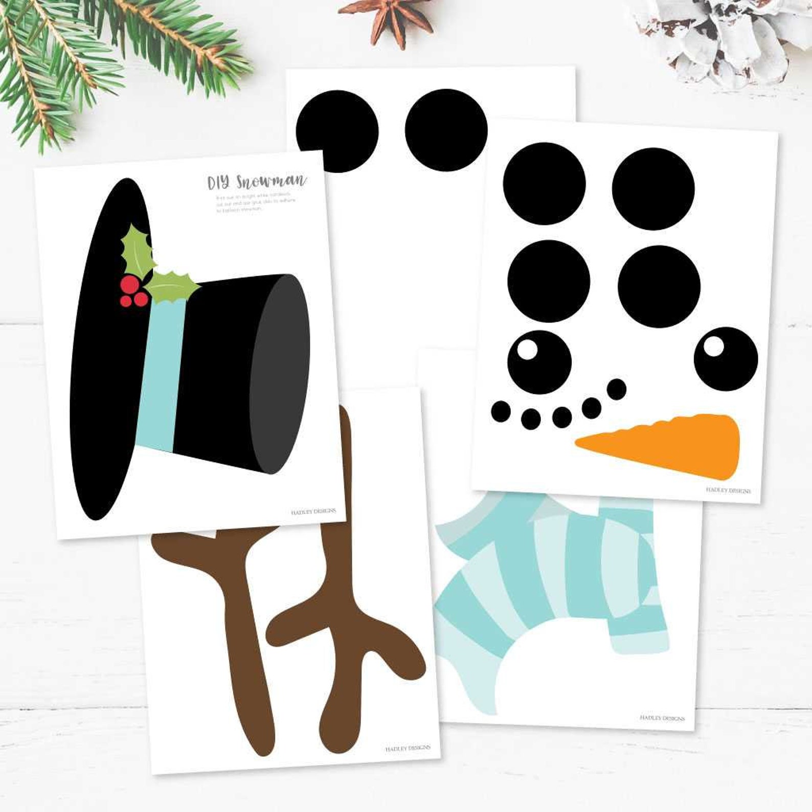 Christmas Snowman Pieces Template - Christmas Games Printable ...