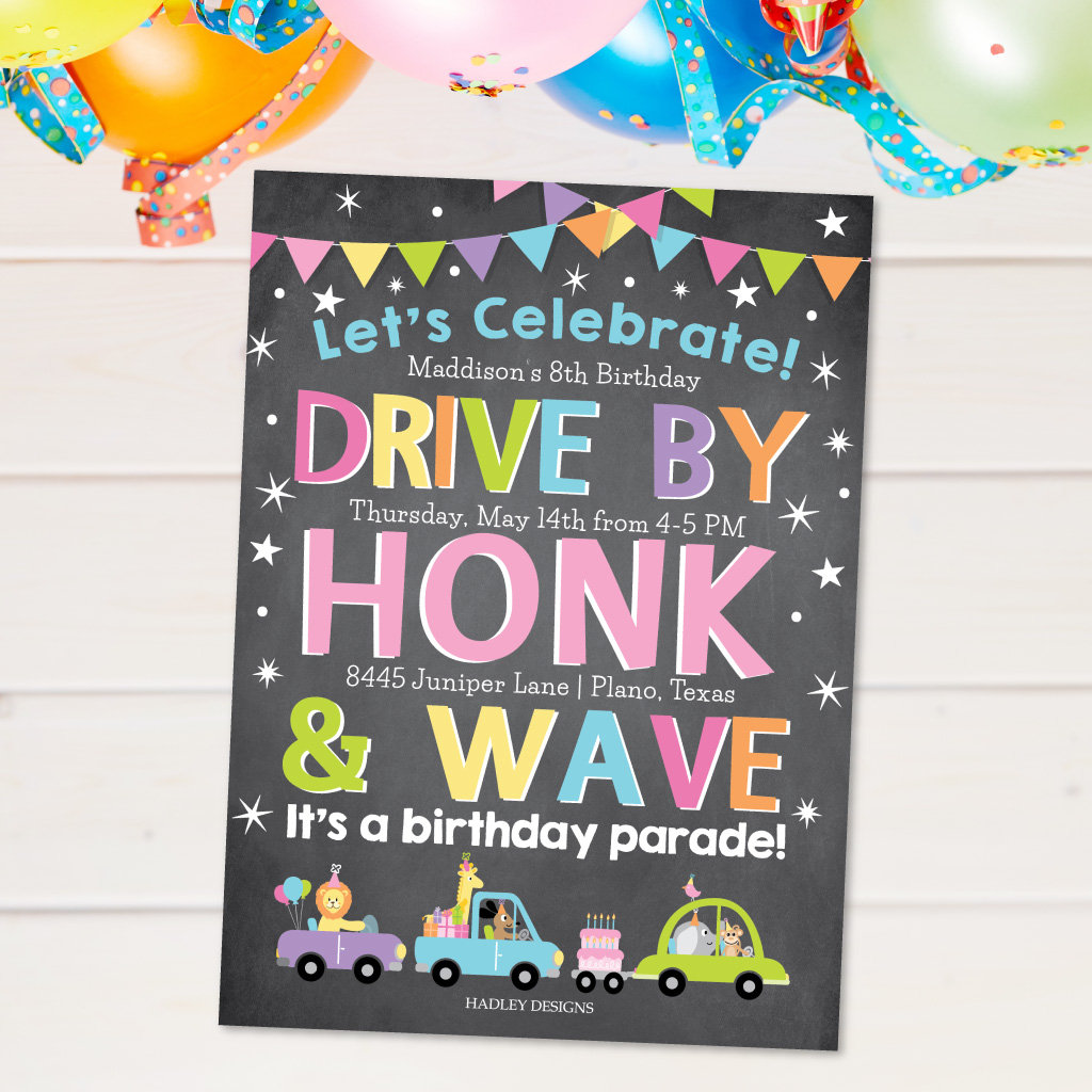 Drive by Birthday Invitation Template for Girl Drive by - Etsy
