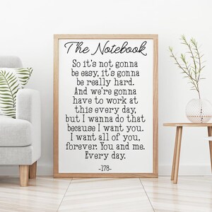 The Notebook Home Decor Sign Love Quotes Printable Love - Etsy