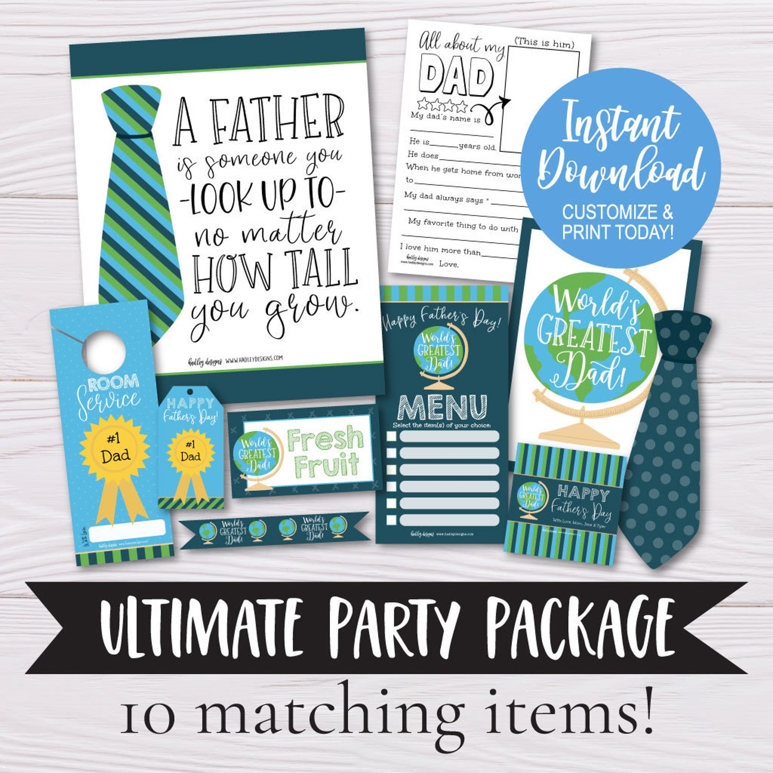 Fathers Day Tags Printable Labels Printable Tags DIY | Etsy