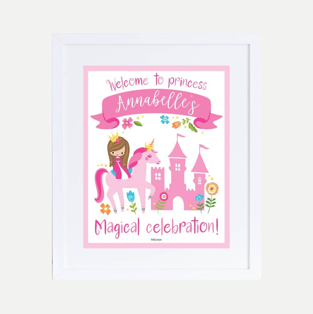 Princess Kids Party Welcome Sign Template - Birthday Welcome Sign ...