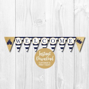 DIY Printable Banner, Editable Banner Template, DIY Pennant Banner ...