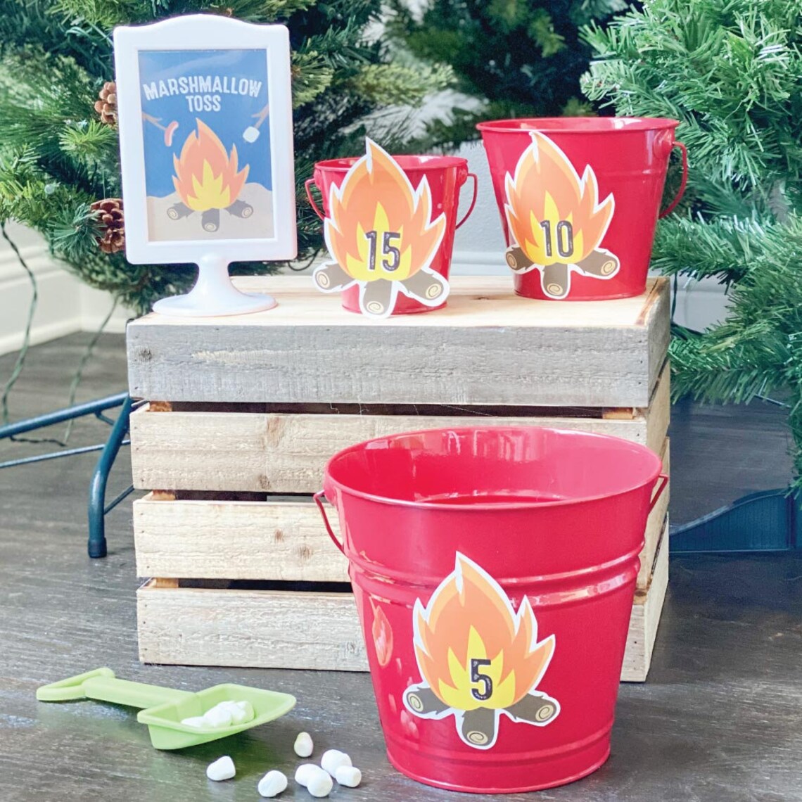 Marshmallow Toss Game Printable, Outdoor or Indoor Tossing Game for ...
