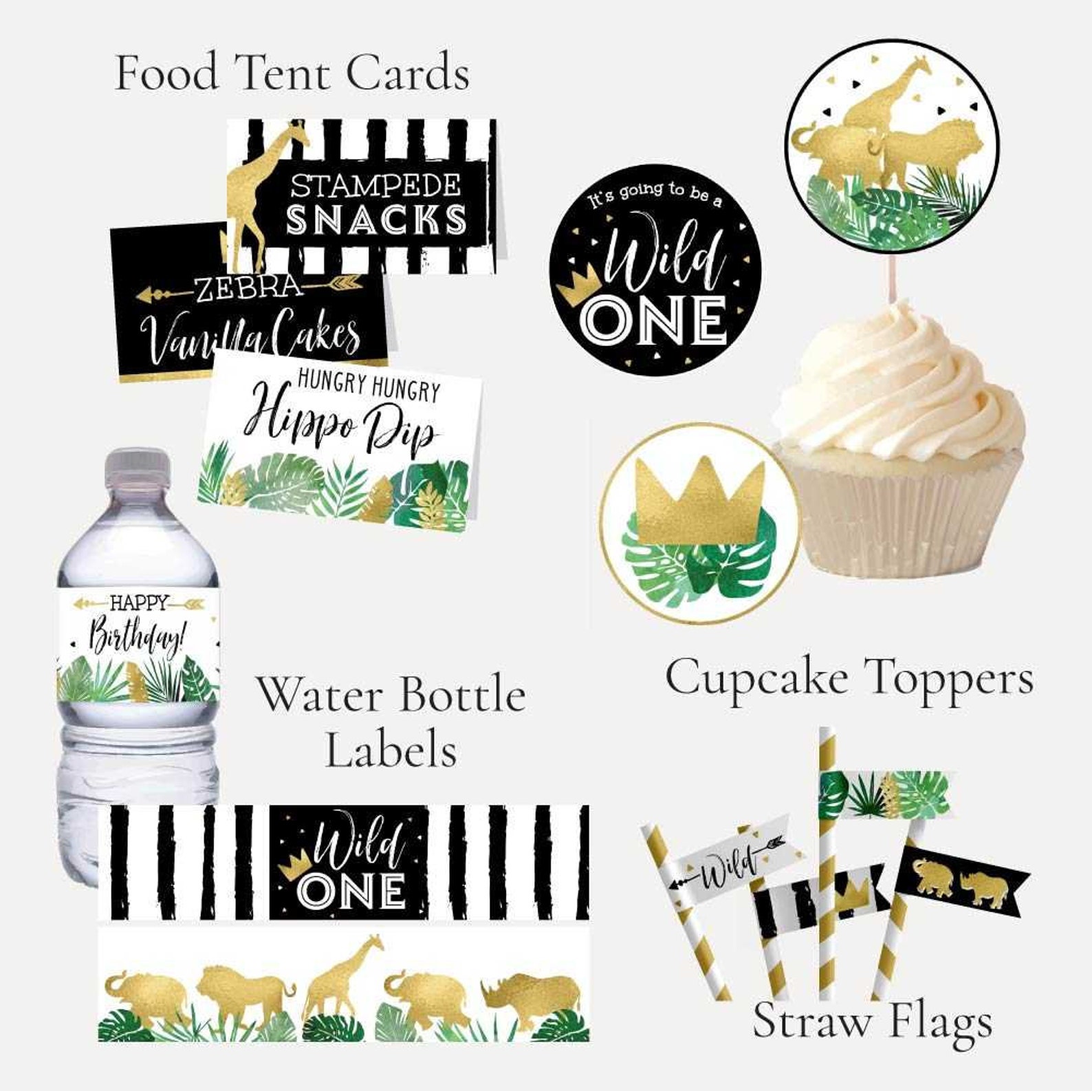 Birthday Party Set Wild One Safari Party Pack Wild One | Etsy