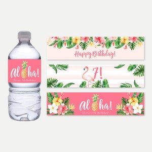 Tropical Kid Party Bottle Label Template - Water Bottle Label Birthday ...