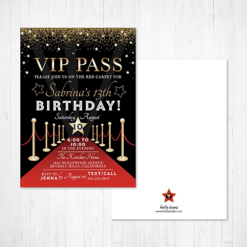 VIP Kids Party Invitation Template Kids Birthday Invites | Etsy