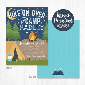 Family Camping Invitation Printable, Editable Summer Camp Invite ...