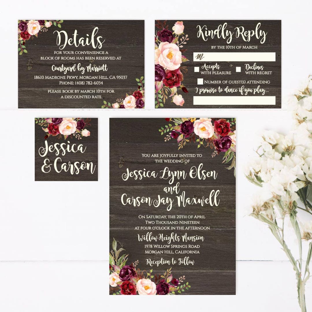 Printable Wedding Invitations Packages, Wedding Invitations Sets Cheap ...