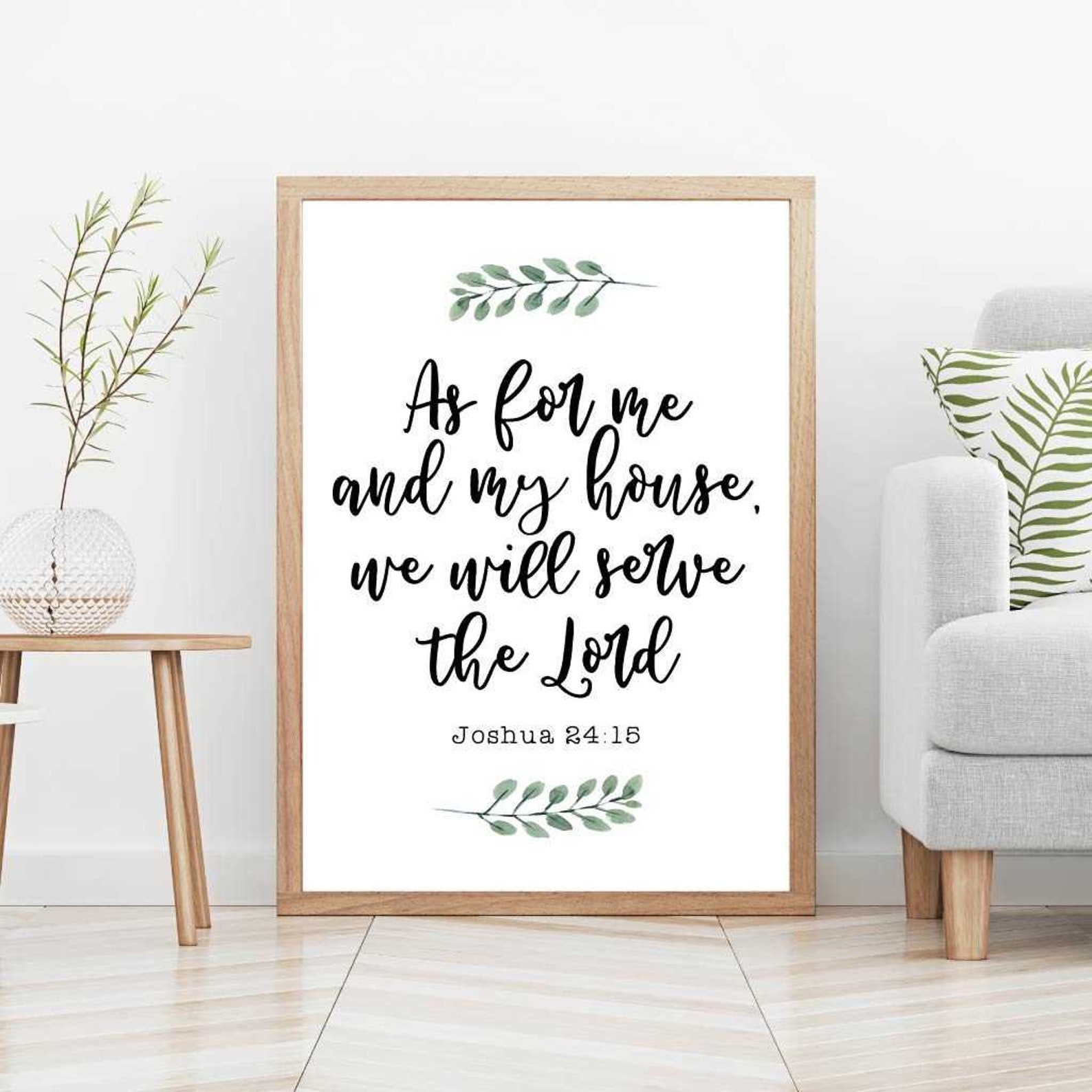 Floral Joshua 24:15 Wall Art Template Floral Joshua 24 15 - Etsy