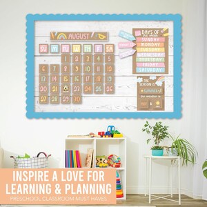 Rustic Classroom Calendar Set Bulletin Board - Bulletin Board Calendar ...