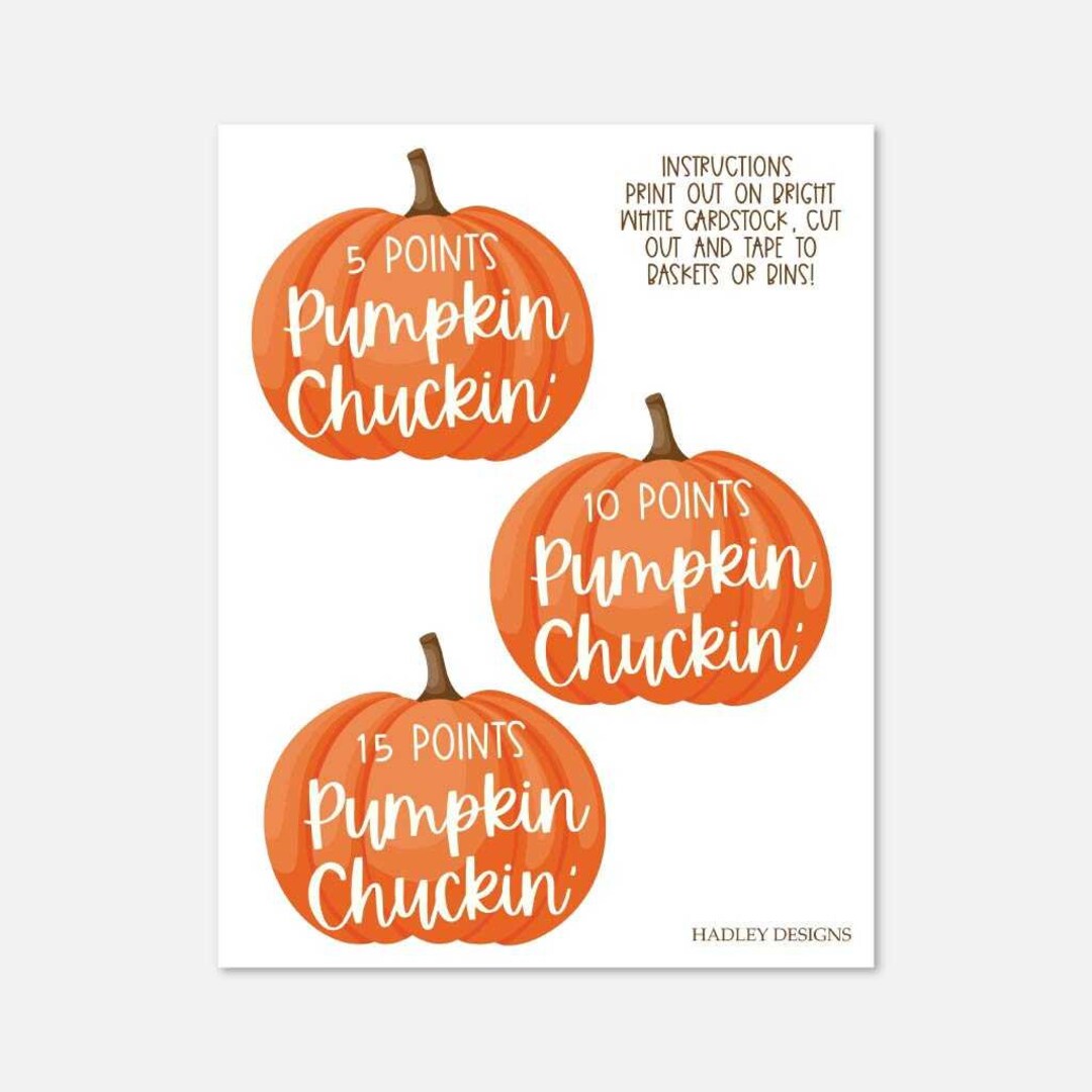 Pumpkin Chuckin Game Template - Pumpkin Throw Printable, Pumpkin Toss ...