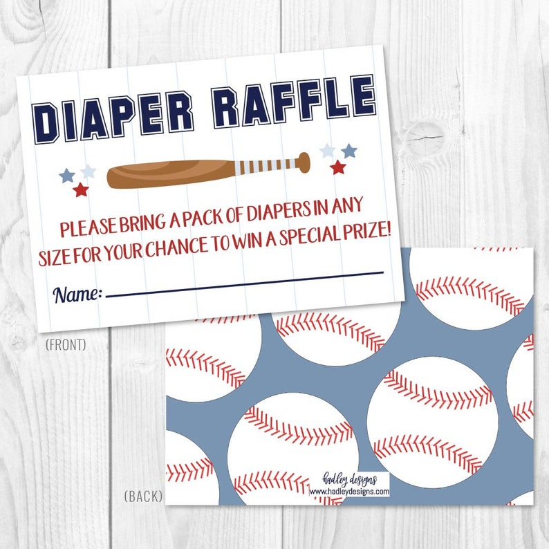 Baseball Baby Shower Diaper Raffle Template Diaper Raffle - Etsy