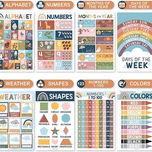 16 Boho Kids Educational Posters for Toddlers - Pre K Learning Posters ...