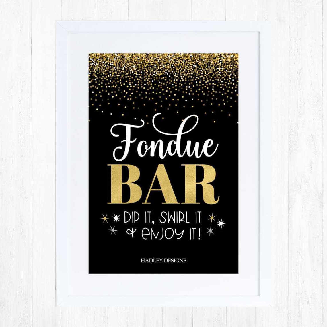 New Years Eve Party Fondue Sign Template Happy New Years | Etsy