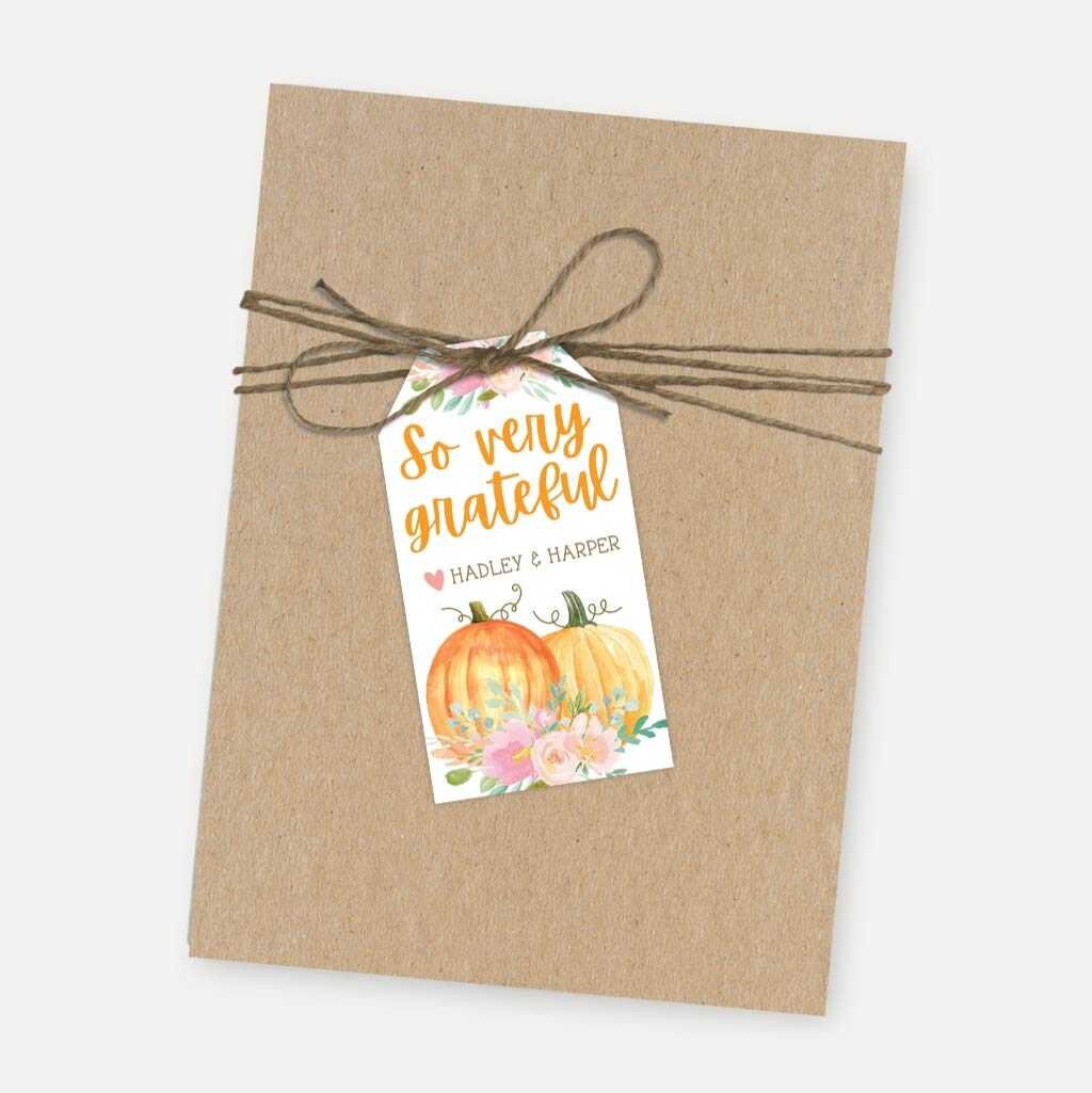 Fall Pumpkin Kids Party Thank You Favor Tags Template - Etsy
