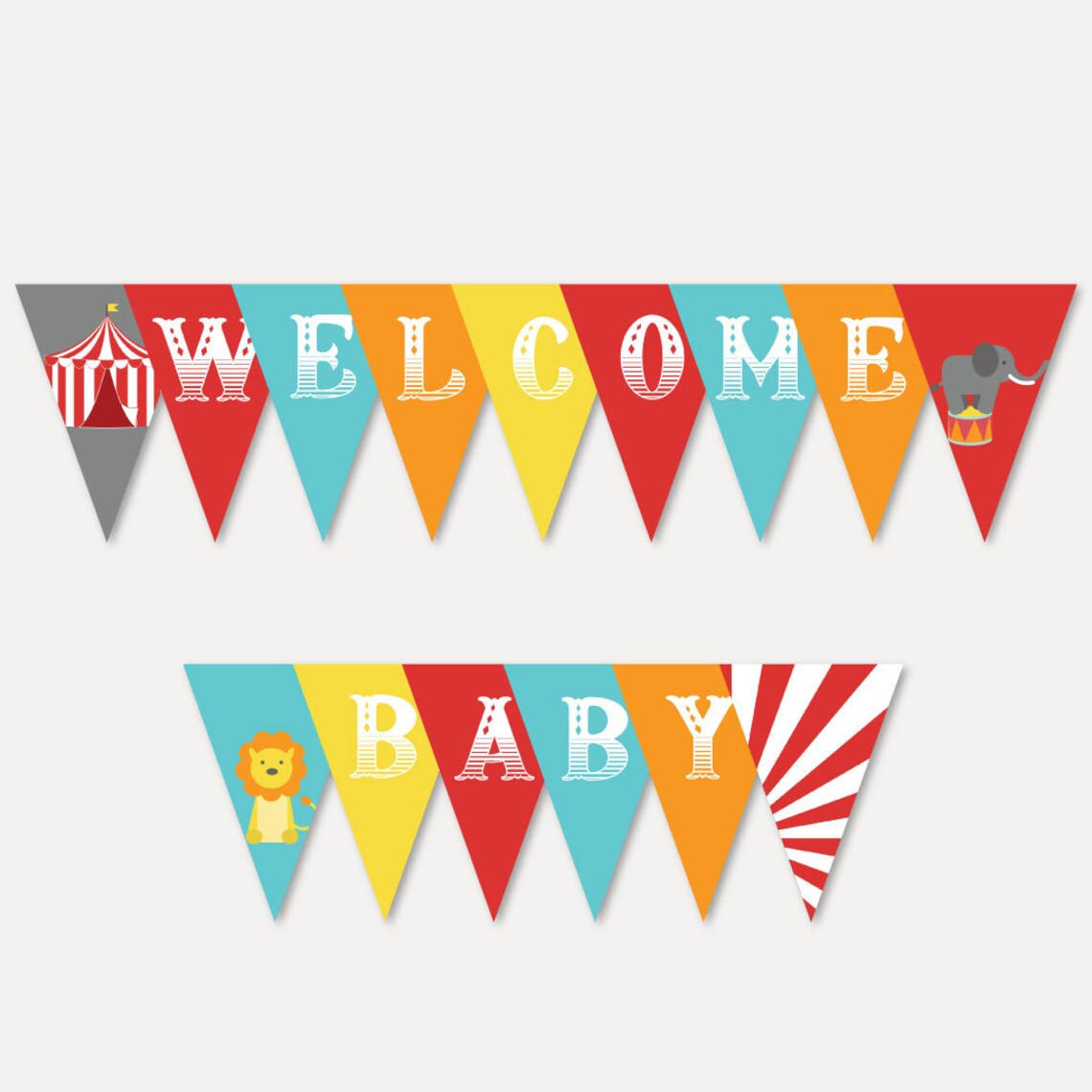 DIY Printable Banner, Editable Banner Template, DIY Pennant Banner ...