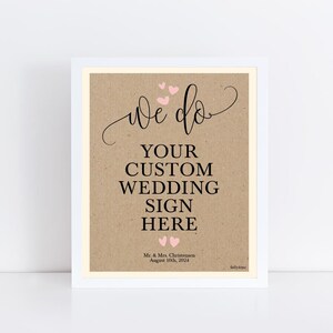 We Do Kraft Wedding Custom Sign Template - Design Your Own Sign ...