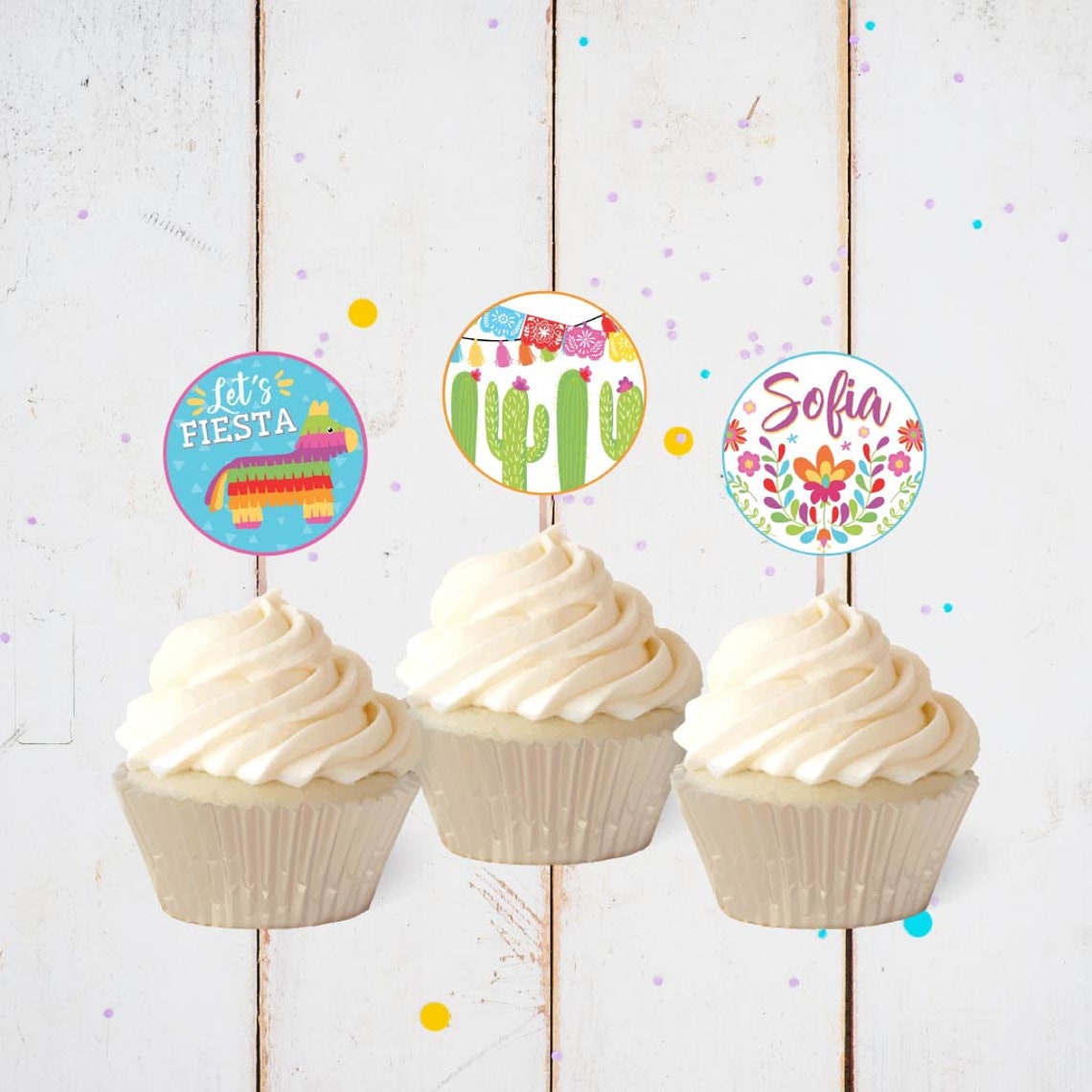 Party Toppers Fiesta Birthday Party Printable Toppers - Etsy