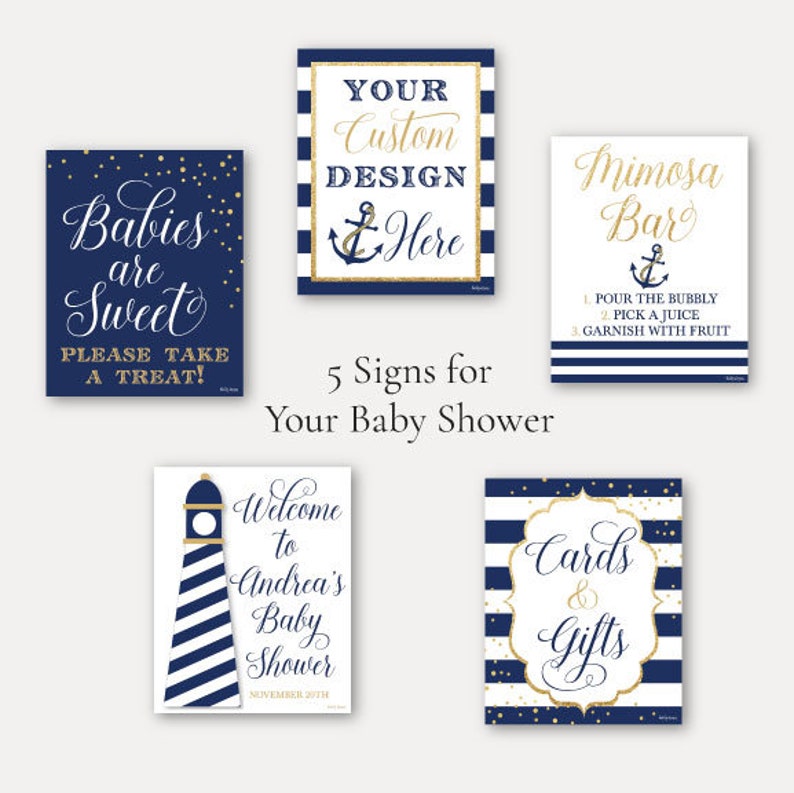 Nautical Baby Shower Complete Package Templates Baby Shower | Etsy