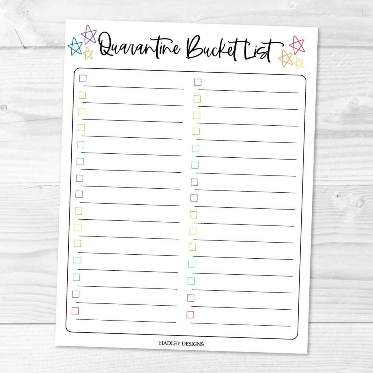 Quarantine Bucket List Printable, Quarantine Bucket List Sign, Social ...