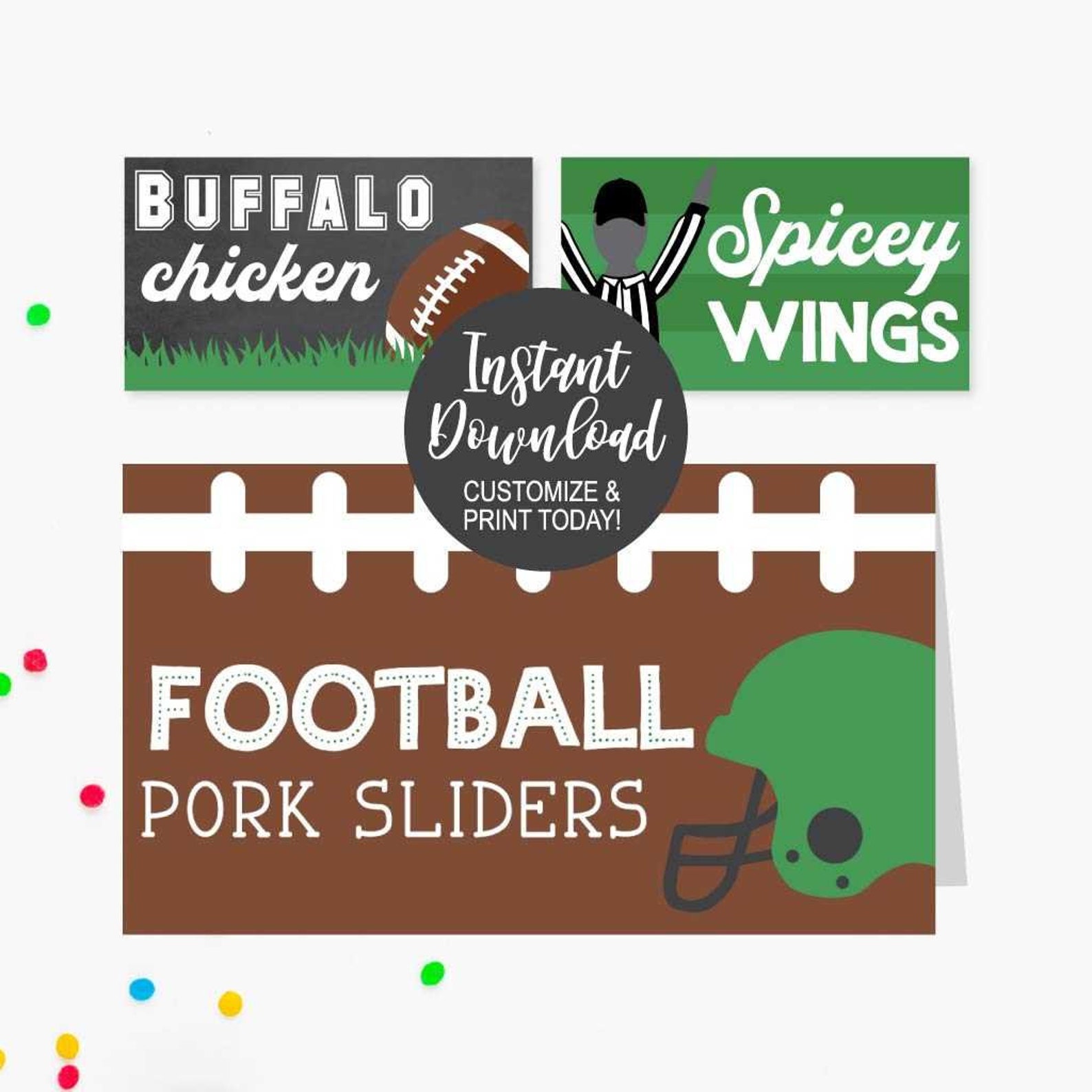 Food Labels Field Football Food Label for Buffet Football - Etsy