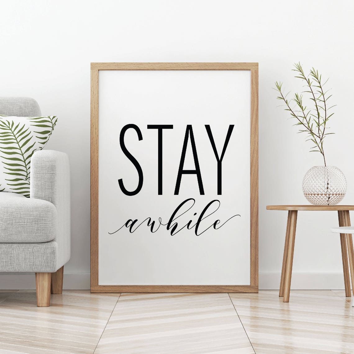 Stay Awhile Sign Minimalist Rustic Wall Art Love Couple - Etsy