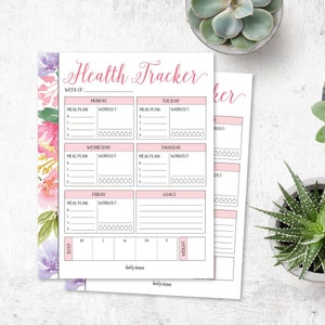 Health Tracker Printable, Health Fitness Planner, Fitness Tracker ...