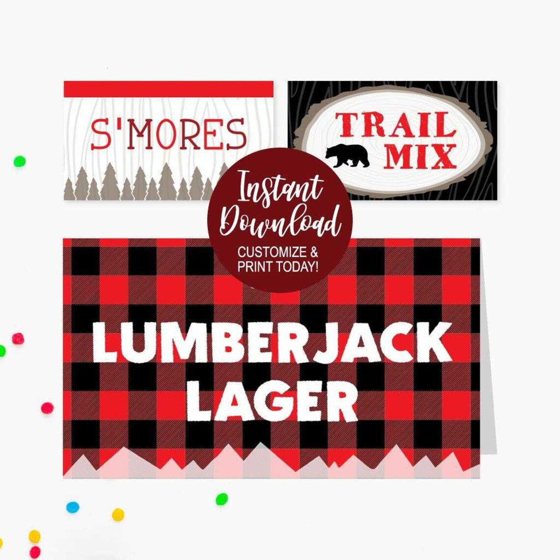 Lumberjack Food Tent Cards Buffet Tent Cards Printable Tent - Etsy