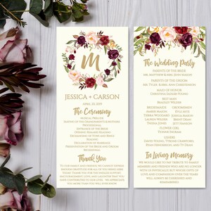 Wedding Program Thank You Messages Wedding Programs Online - Etsy