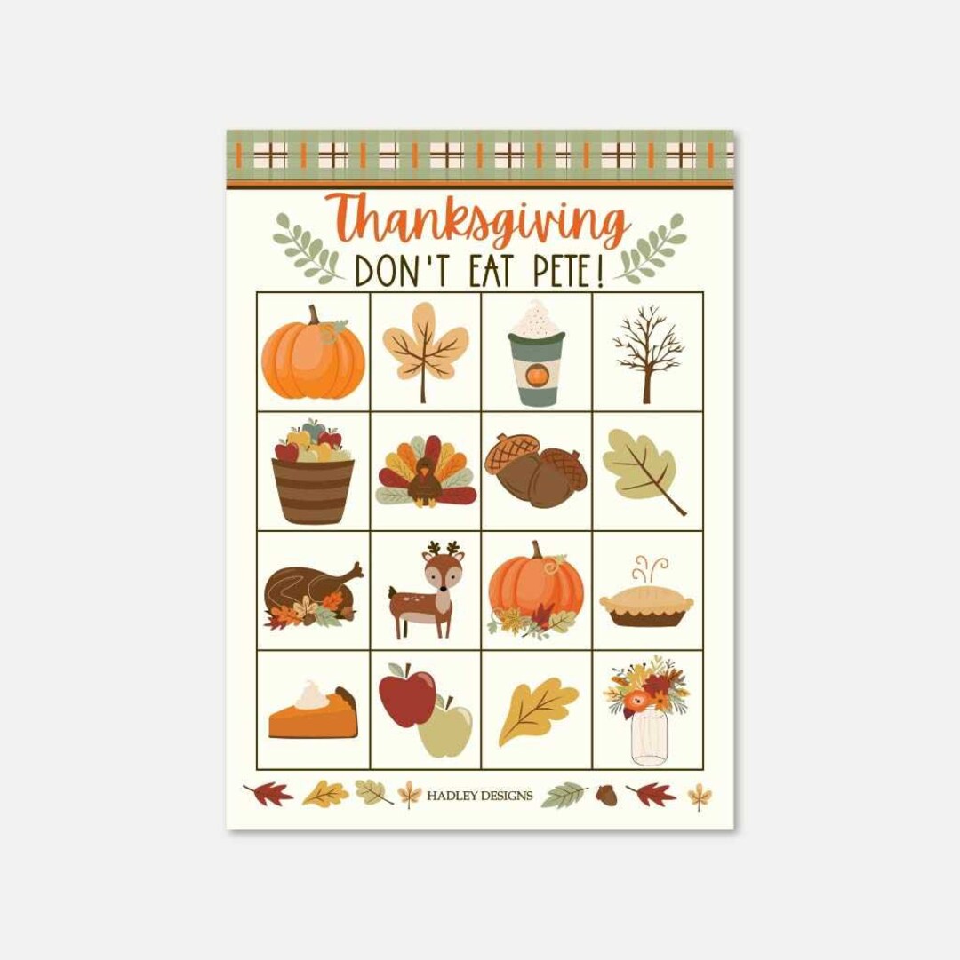 Don't Eat Pete Game Template - Printable Don't Eat Pete Game, Fall ...