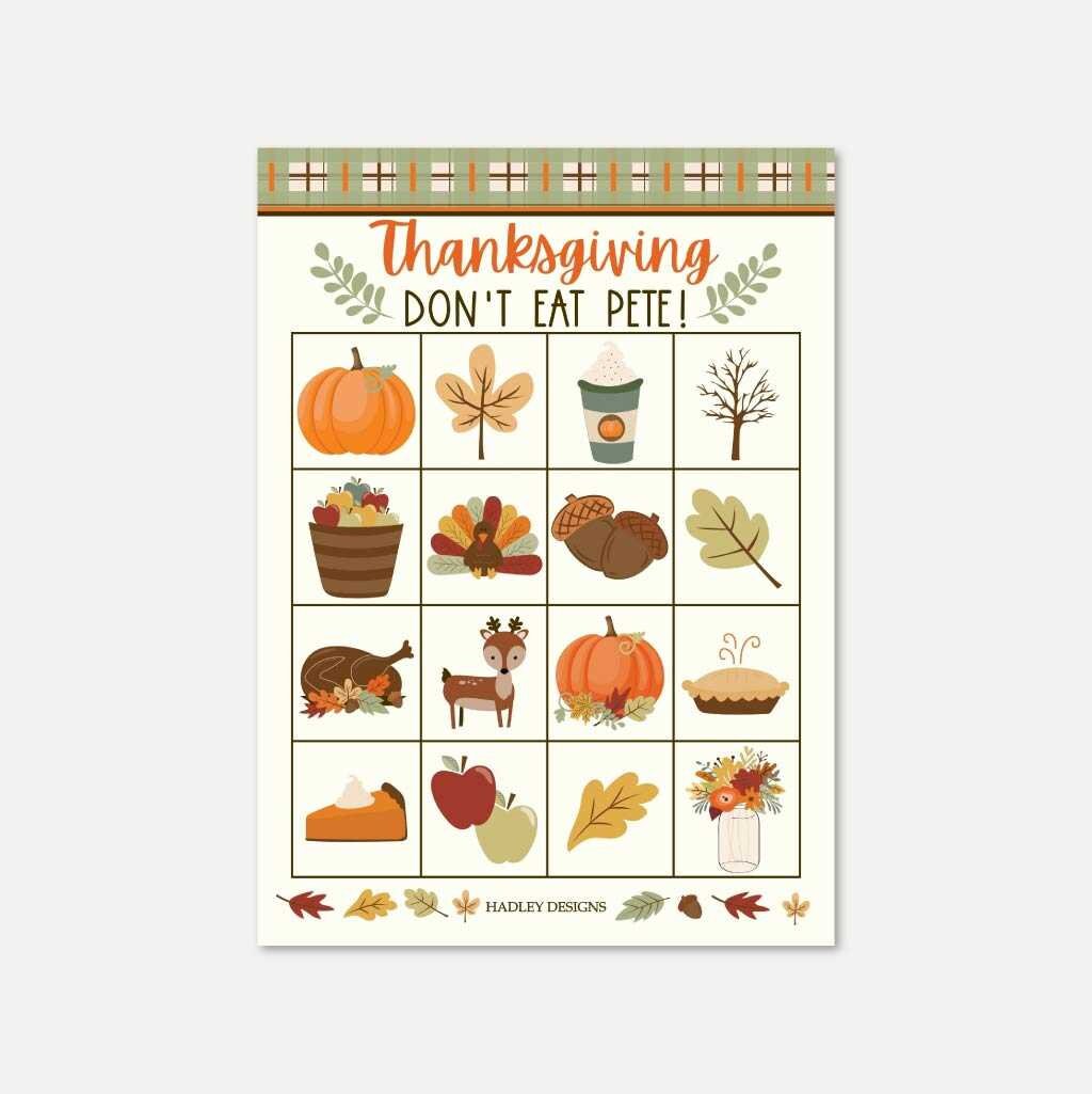 Don't Eat Pete Game Template - Printable Don't Eat Pete Game, Fall ...