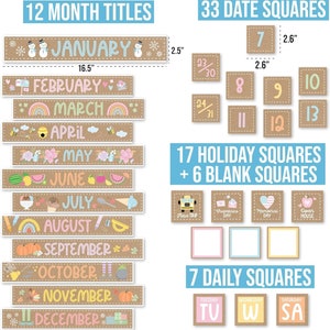 Rustic Classroom Calendar Set Bulletin Board - Bulletin Board Calendar ...