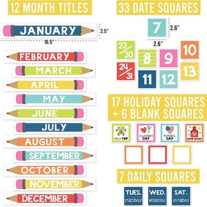 Colorful Classroom Calendar Set Bulletin Board Sets for Teachers ...