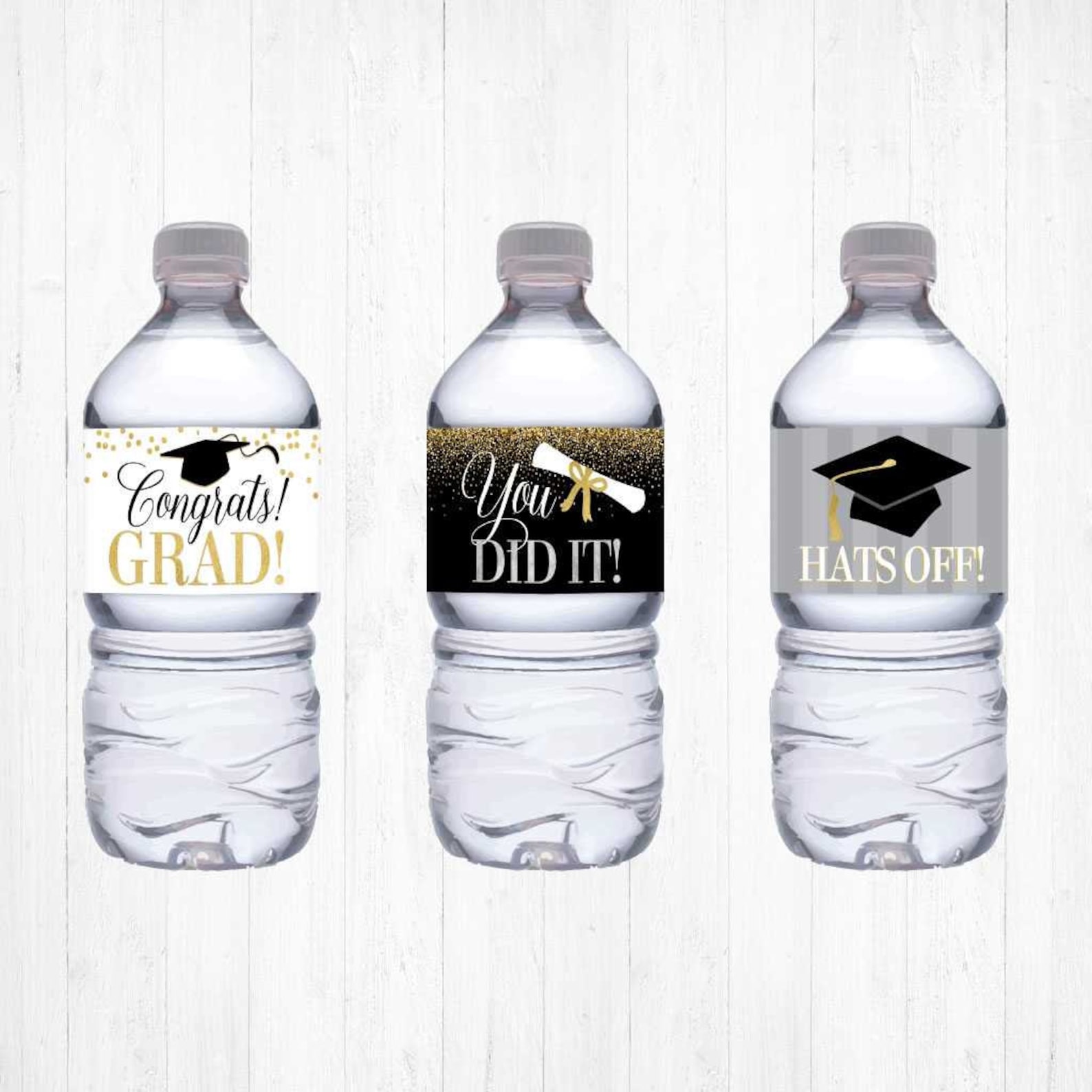 Graduation Party Bottle Wrap Template Graduation Water - Etsy