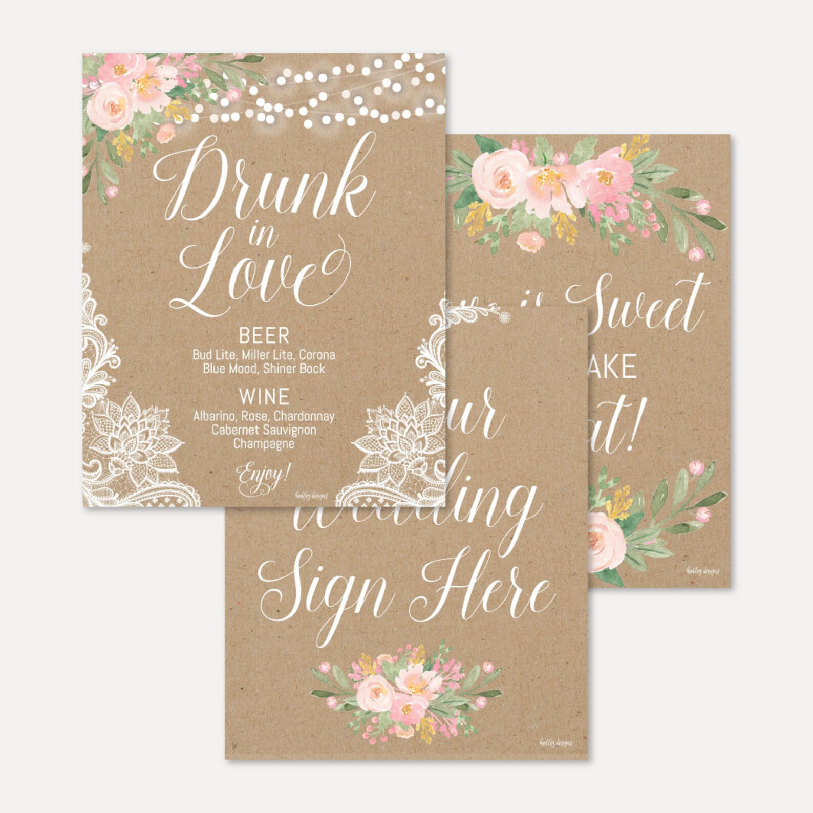 Wedding Signs Printable Bundle Printable Wedding Sign | Etsy