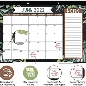 Farmhouse Large Desk Calendar 2023-2024 Calendar Desk Pad 18 Month ...