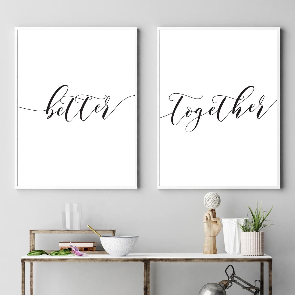 Better Together Decor Wall Art Bedroom Wall Decor Over the | Etsy