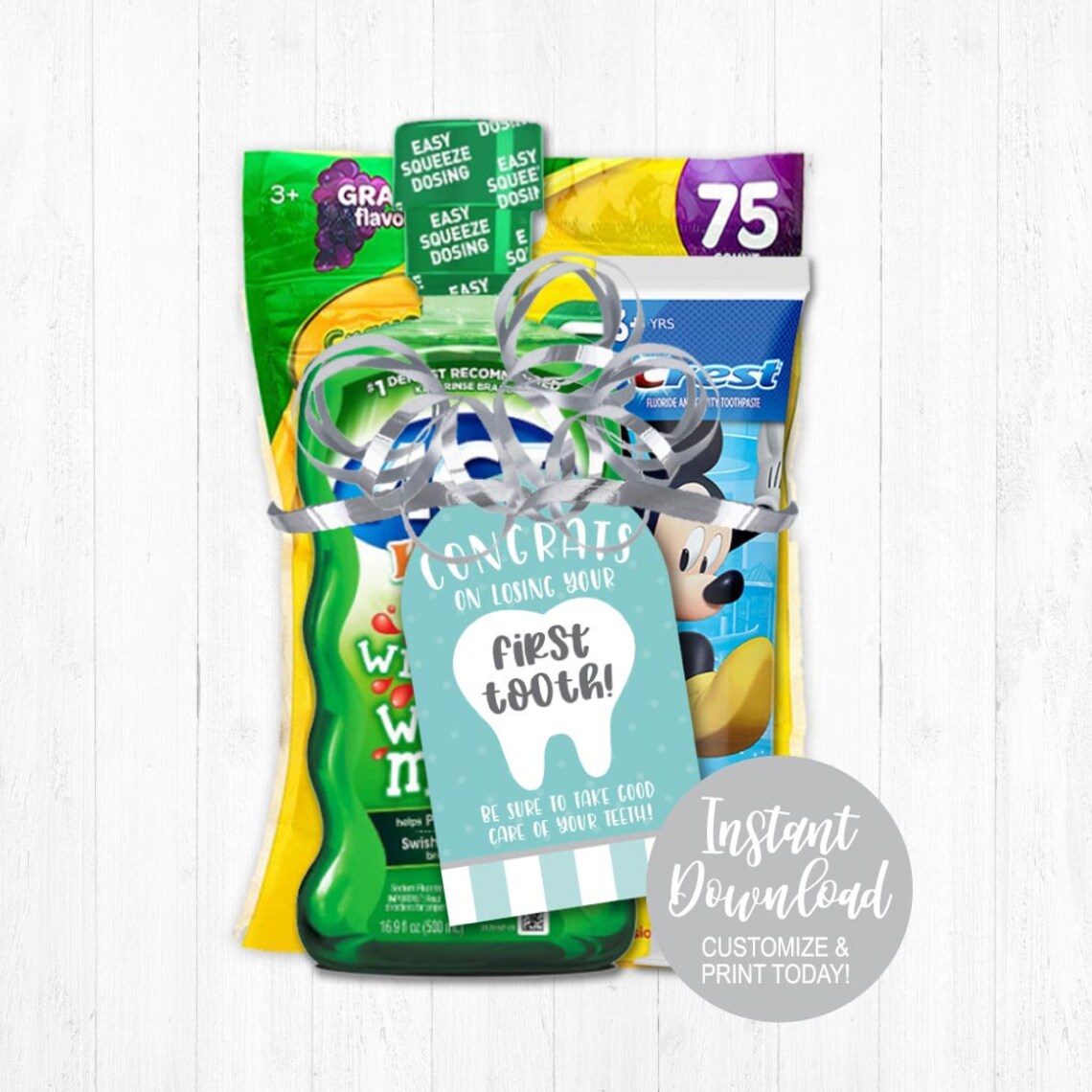 Tooth Fairy Gift Tag Printable First Tooth Lost Bag Tag | Etsy