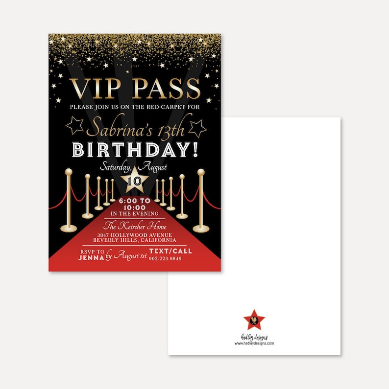 VIP Kids Party Invitation Template - Kids Birthday Invites, Invites for ...