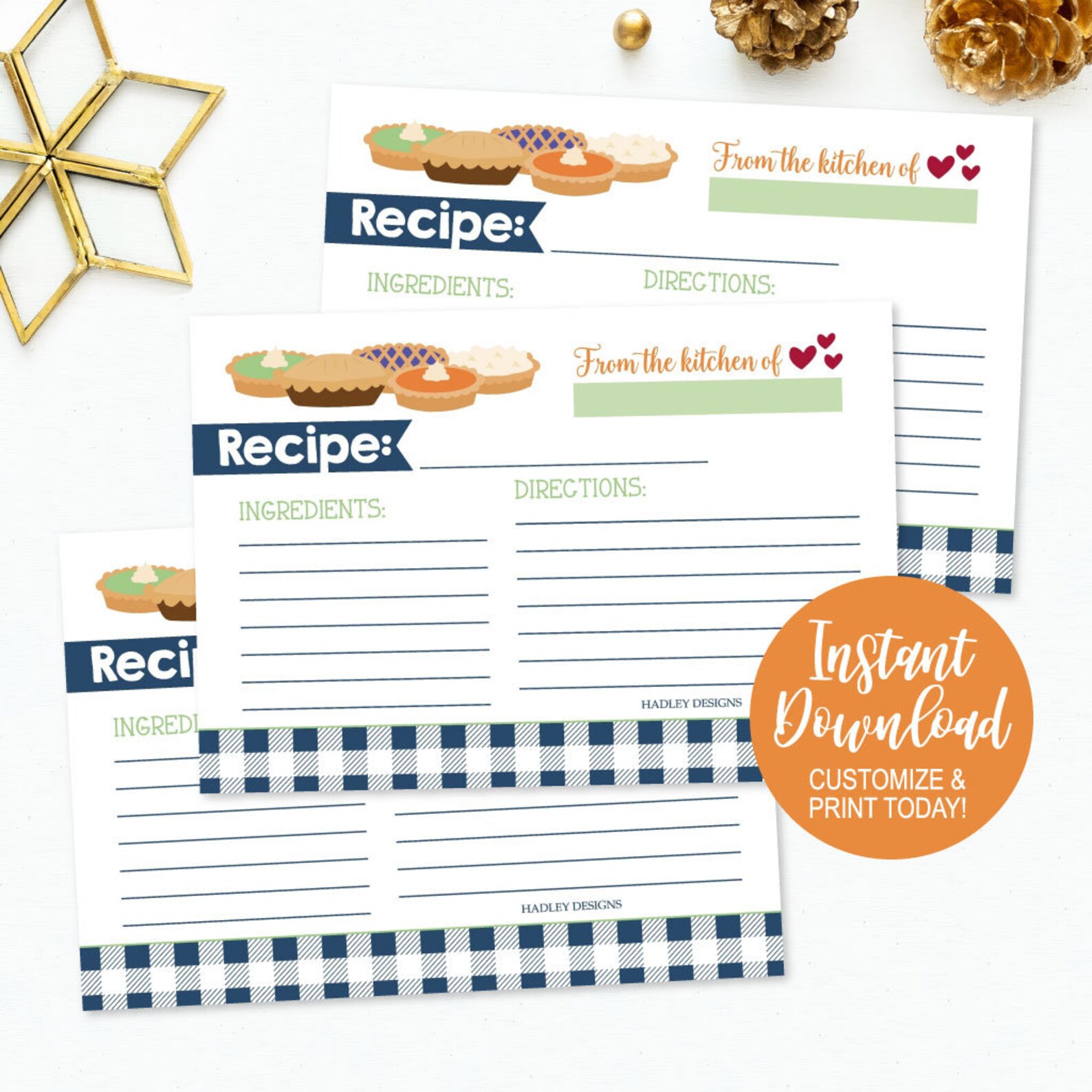 Share a Recipe Card Template Fill in the Blank Pumpkin Recipe | Etsy