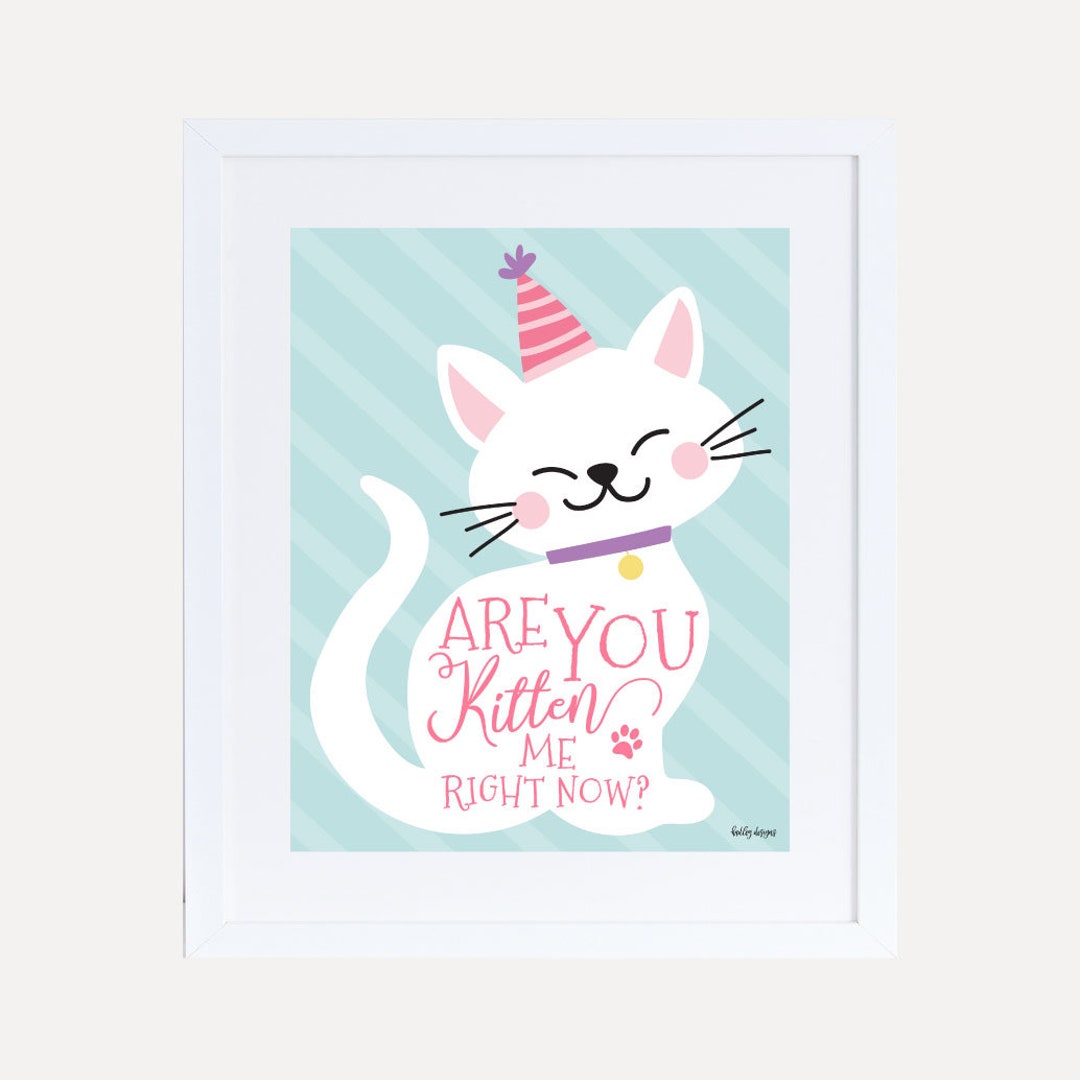 Cat Kids Party Birthday Sign Template - Printable Birthday Party Signs ...