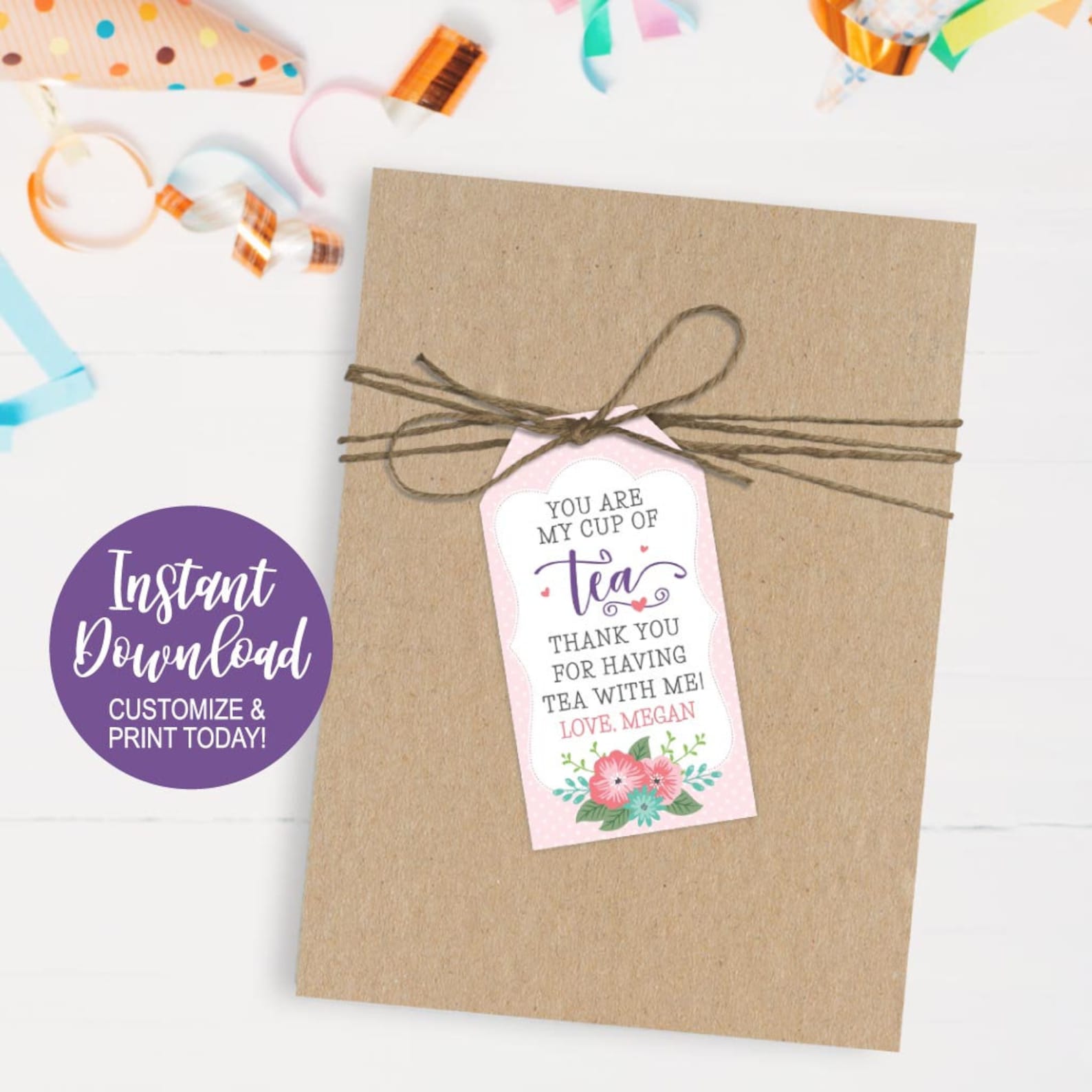 Editable Tag Printable Tea Tag Template Editable Hadley - Etsy
