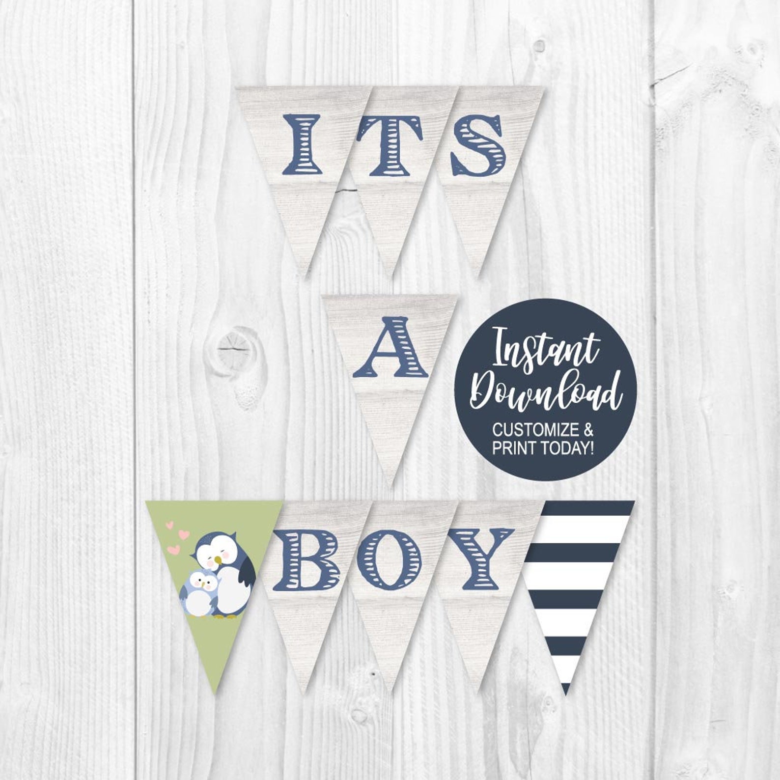 DIY Editable Yourself Printable Banner Template Baby Shower - Etsy