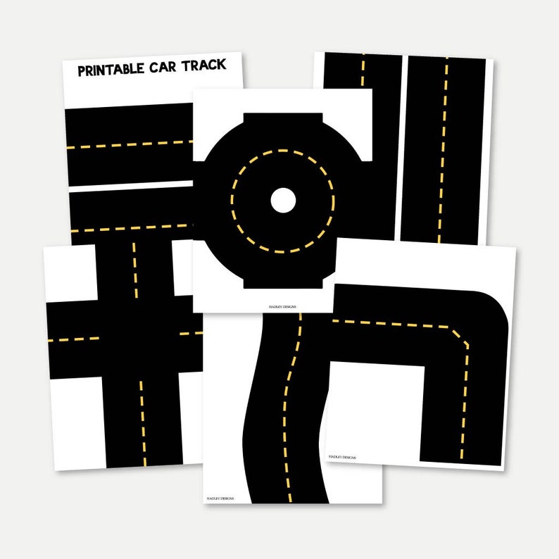 Race Car Track Printable Race Car Birthday Party Pattern - Etsy