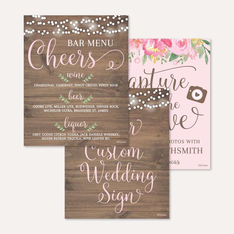 Wedding Signs Printable Bundle Printable Wedding Sign - Etsy