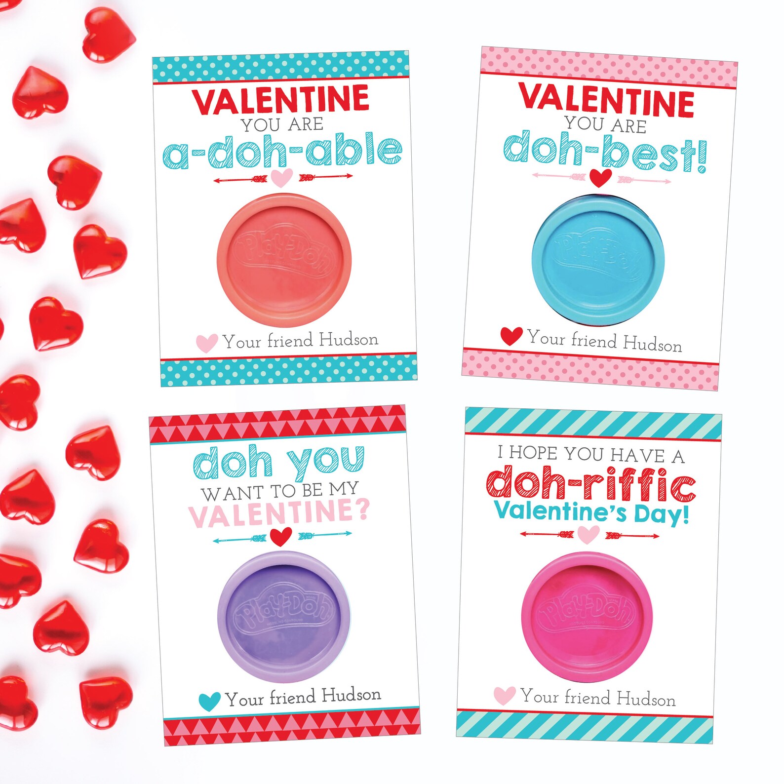 Editable Play Doh Valentine's Day Gift Tag, Playdoh Valentines, Non ...