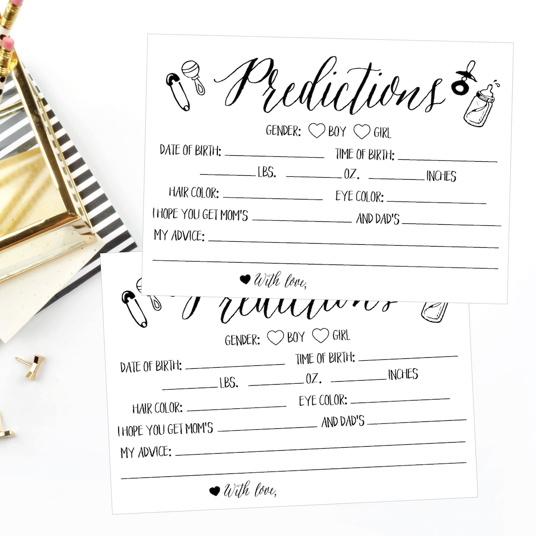 Modern Baby Prediction Cards, Baby Predictions, Baby Predictions and ...