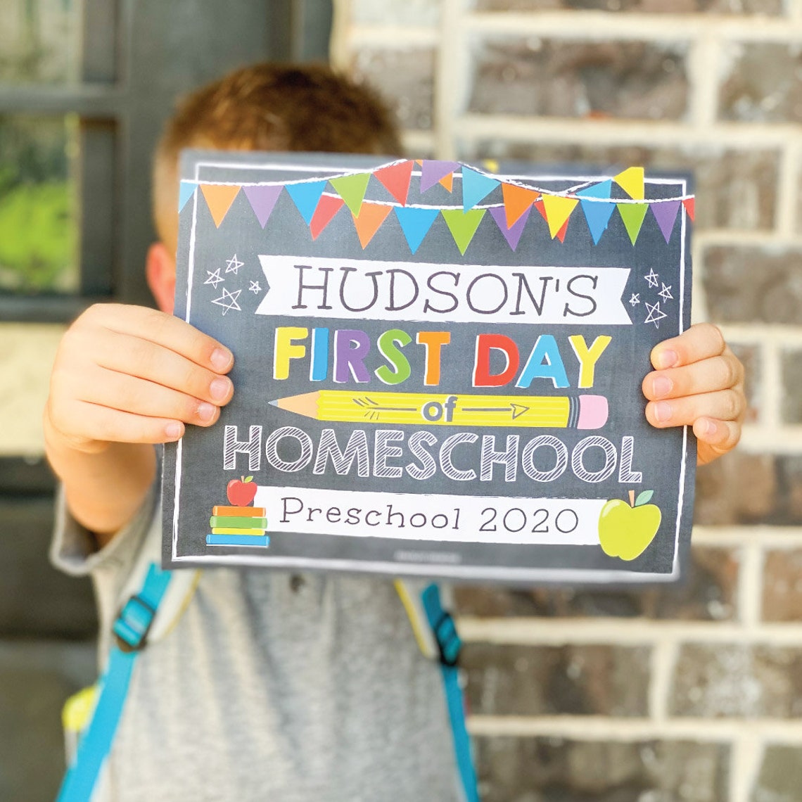 Back to Homeschool Sign Printable Chalkboard Custom First Day | Etsy