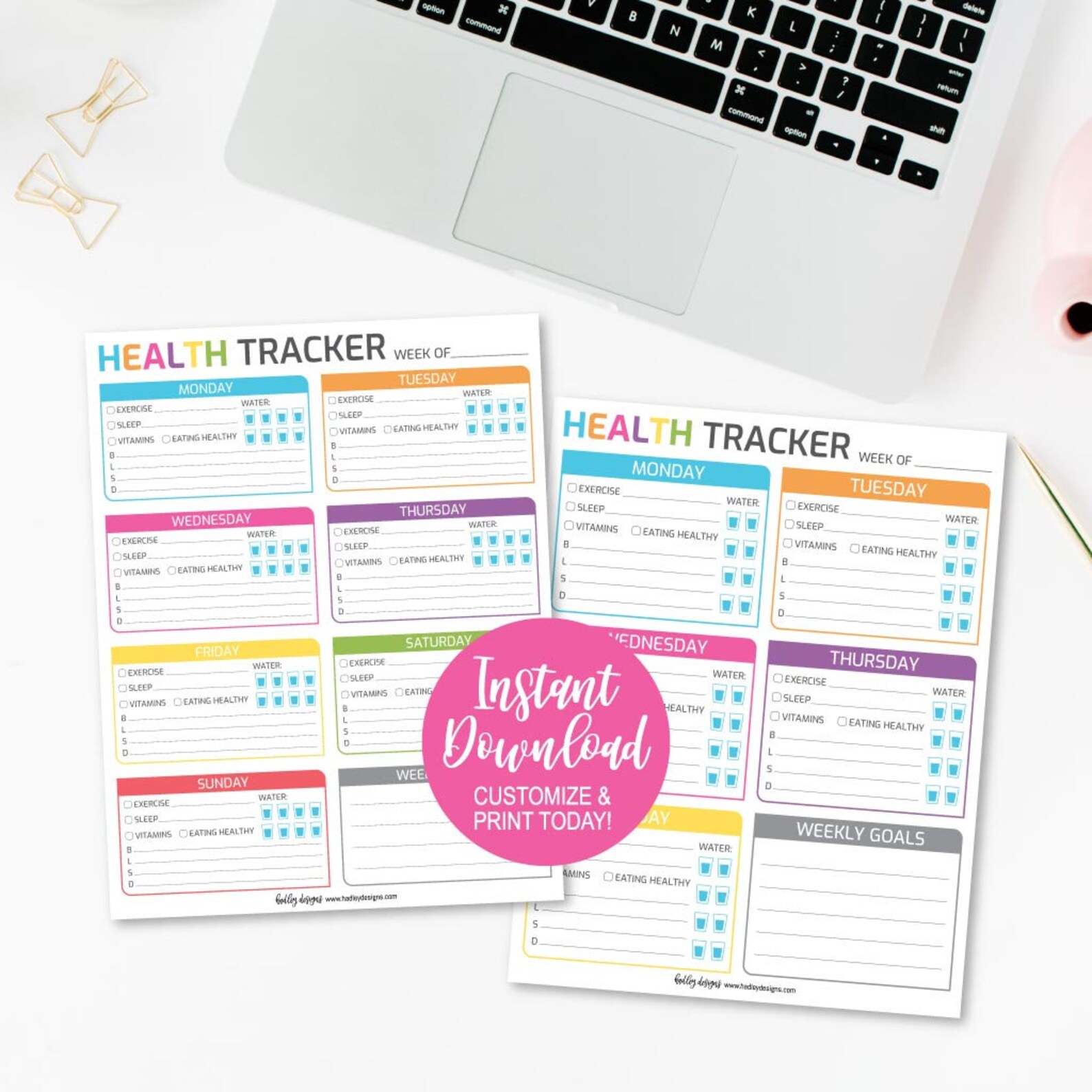 Nutrition Tracker Fitness Goal Printable Weekly Goal - Etsy