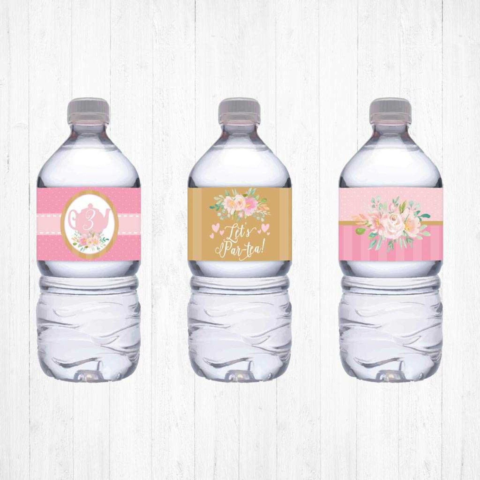 Tea Kids Party Bottle Label Template Water Bottle Labels | Etsy